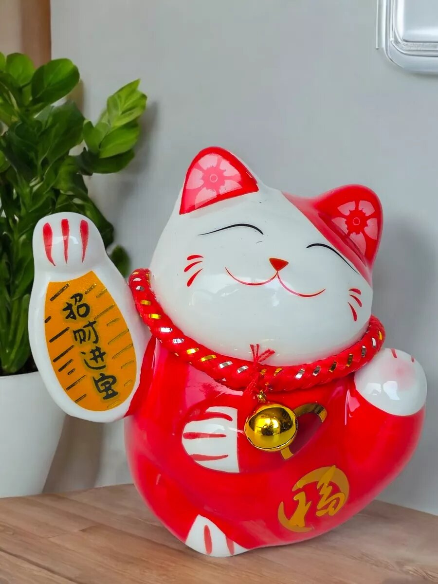 Копилка статуэтка кошка талисман для интерьера