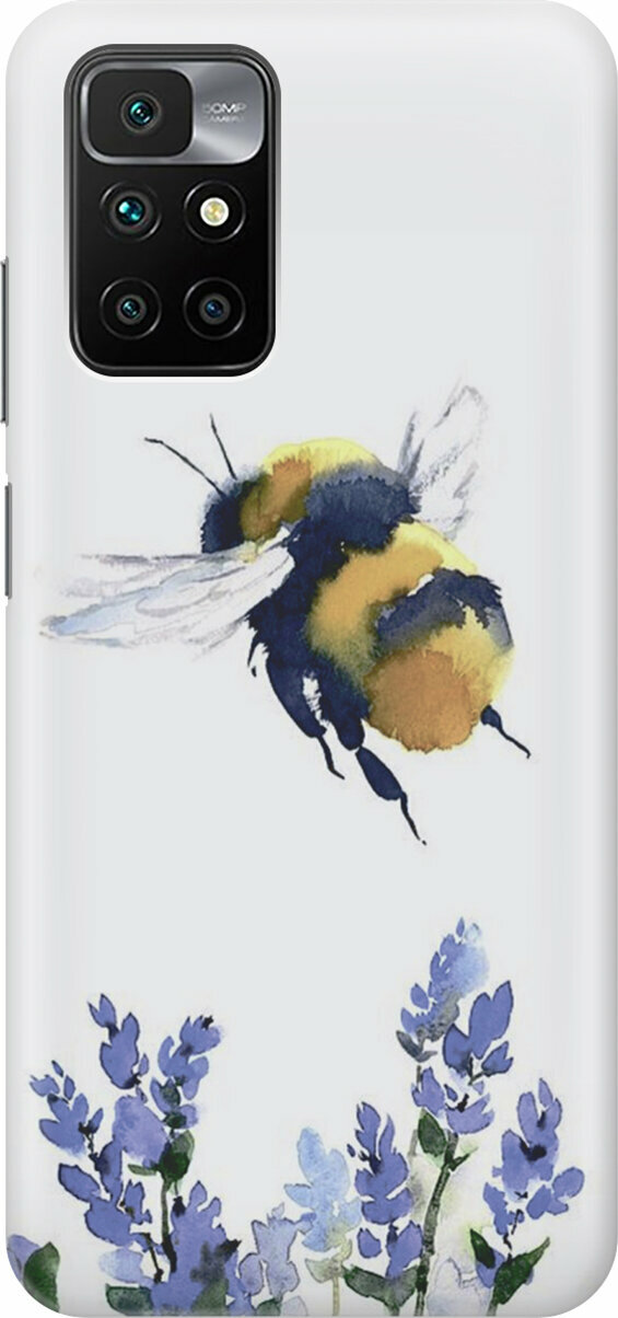 Силиконовый чехол Акварельная пчелка на Xiaomi Redmi 10 / Сяоми Редми 10
