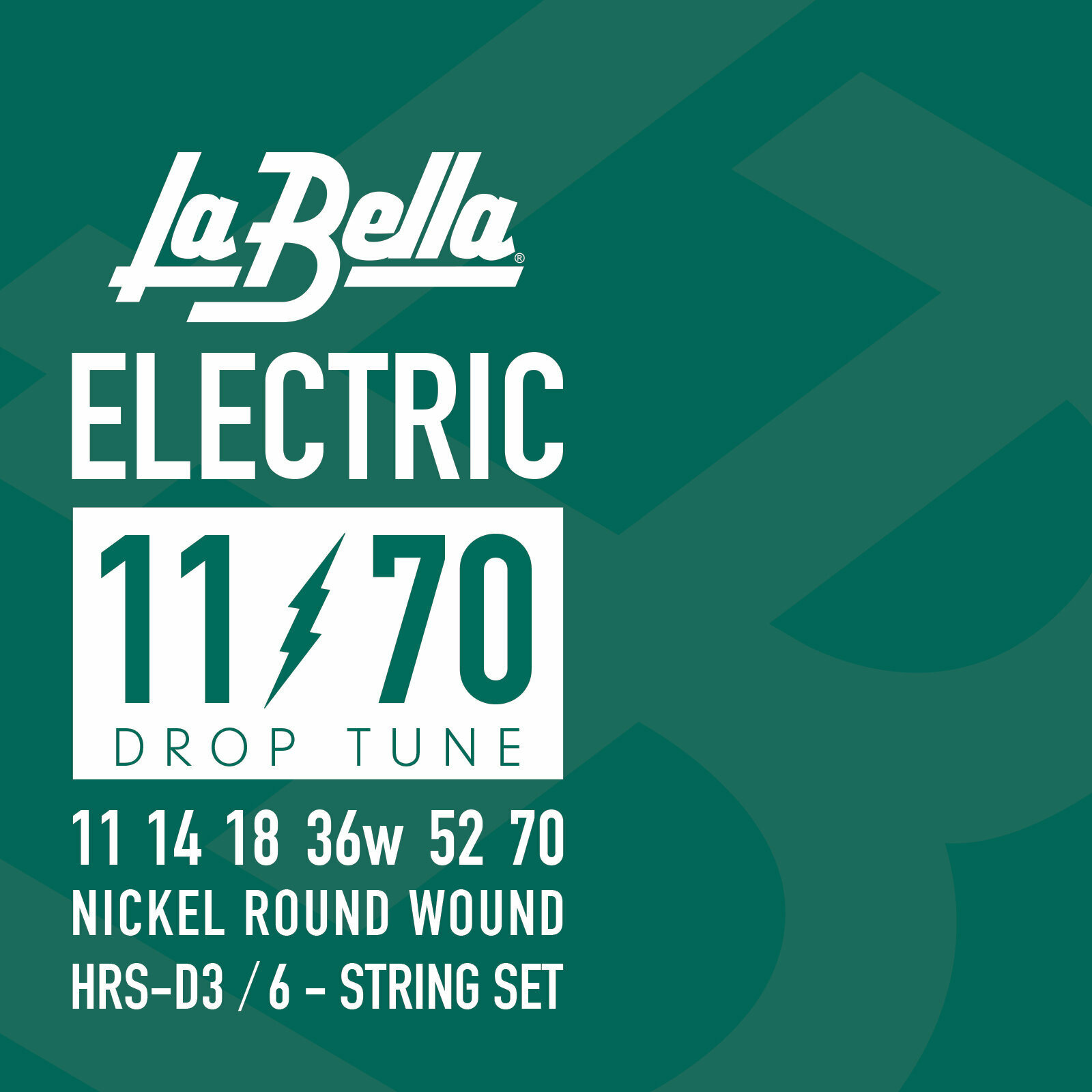 Струны для электрогитары La Bella Hard Rockin Steel Drop Six HRS-D3 11-70