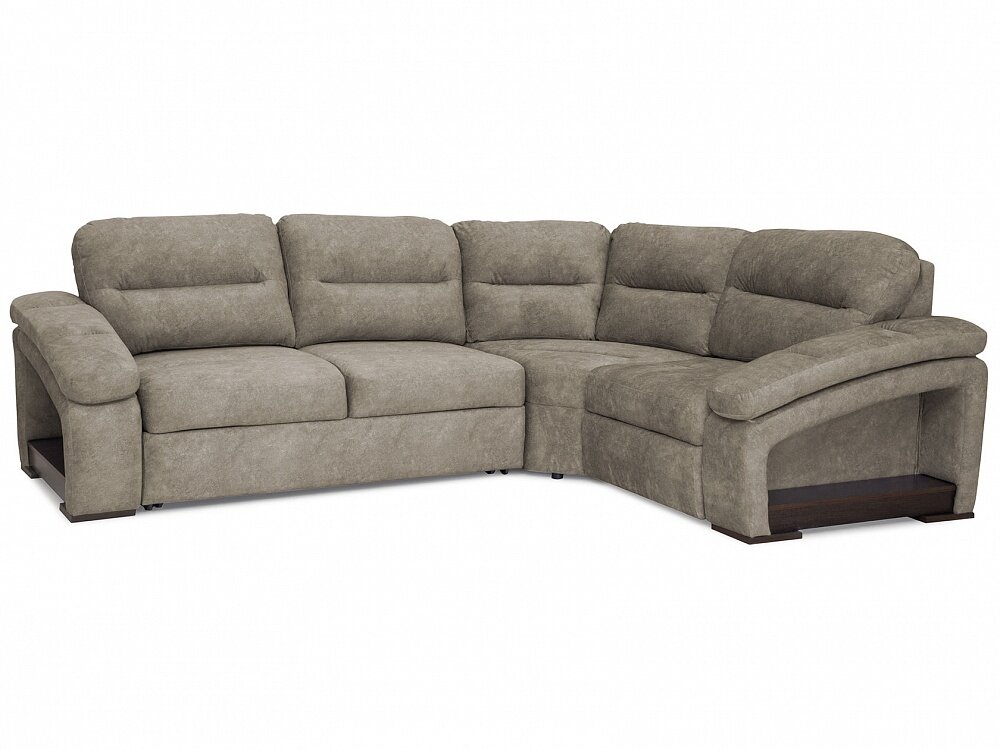 Угловой диван Рокси У Латте Экокожа, дельфин, 287х210х98 см, с ящиком для белья