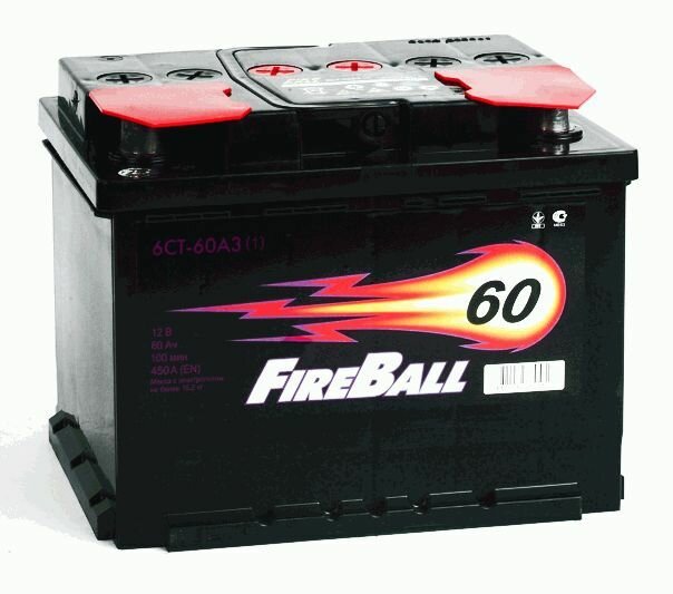 Автомобильный аккумулятор 60 Ач FireBall п/п (510А д*ш*в 24,2*17,5*19 см)