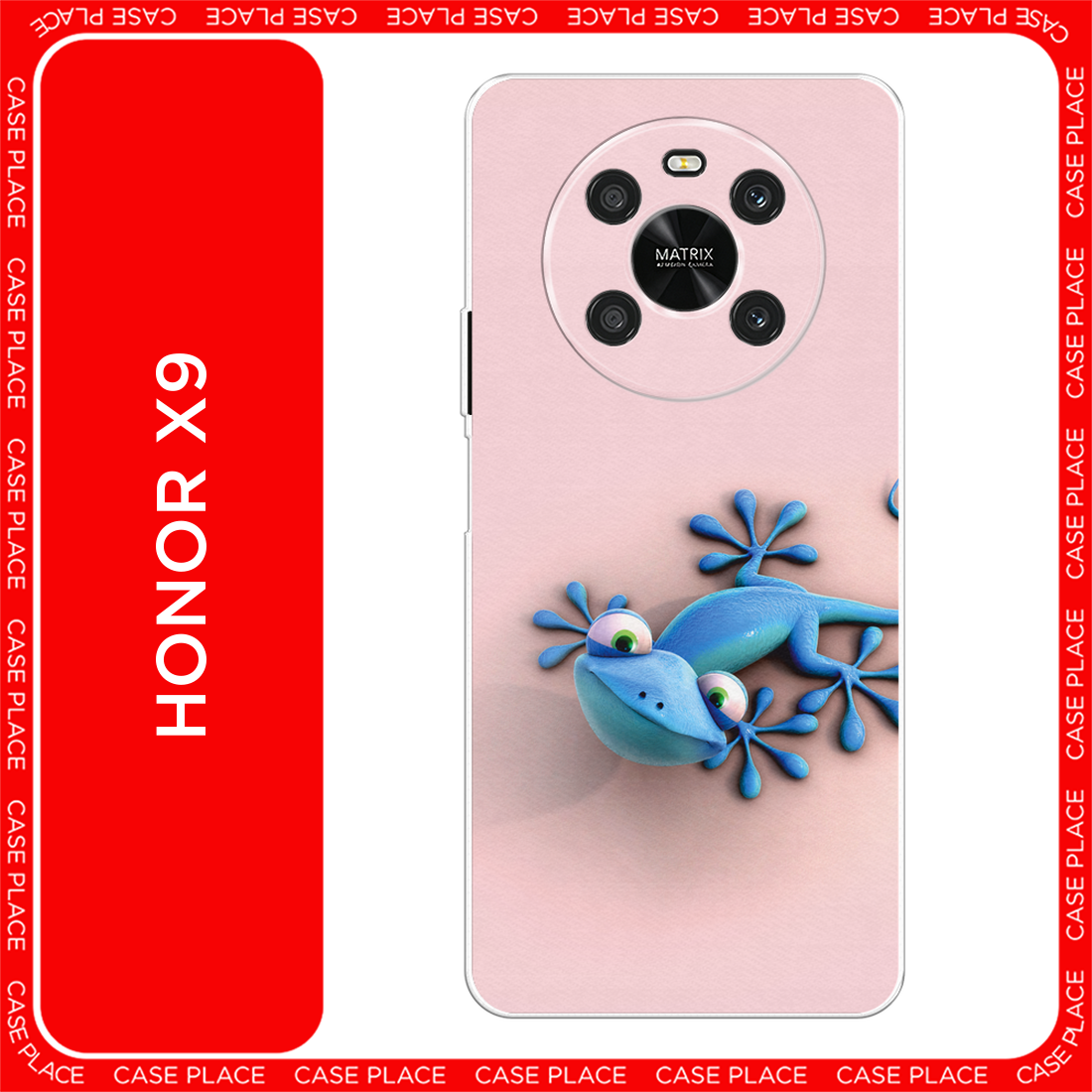Чехол на Honor Magic 4 Lite 4G / Хонор Мэджик 4 Лайт 4G с принтом Голубая ящерка