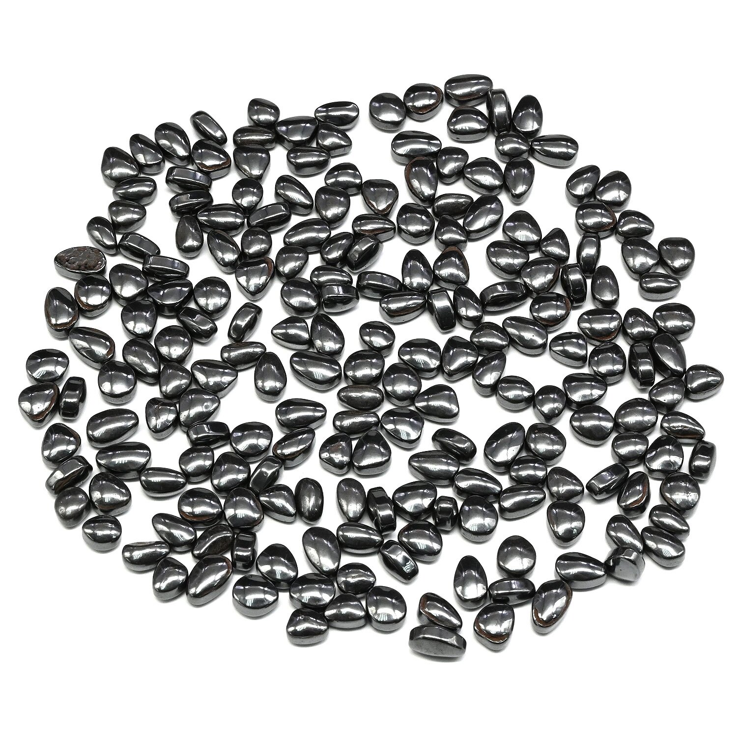 Гематит галтовка фракция 4-8мм, упаковка 100г .