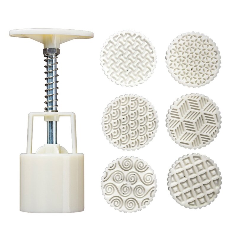 63 г Форма для Лунного Торта с 6 Геометрическими Линейными Штампами Формочка Для Печенья Ручной Пресс Форма Для Выпечки Торта С Зеленой Фасолью DIY Формы Для Выпечки