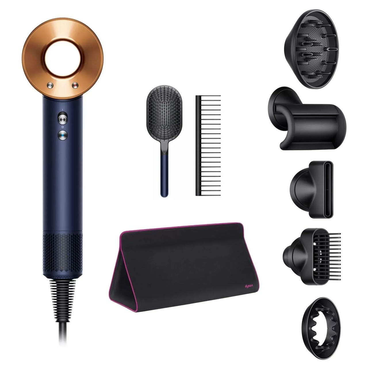 Фен Dyson Supersonic HD08 Blue/Cooper, мотор переменного тока, 3 режима, ионизация, с кейсом