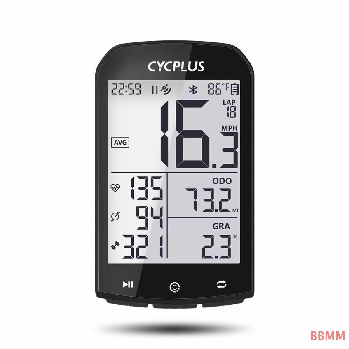 Беспроводной GPS Велокомпьютер Cycplus M1, 16 функций