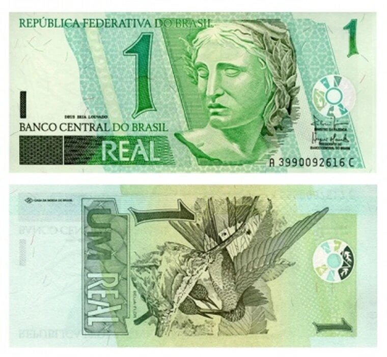 1 реал 2003 Бразилия, сувенирная копия, банкноты и купюры редкие коллекционные