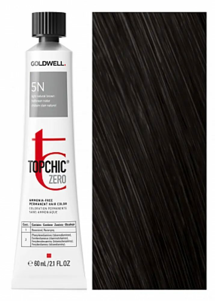 Goldwell TOPCHIC ZERO 5N светло-коричневый Безаммиачная стойка краска для волос 60мл