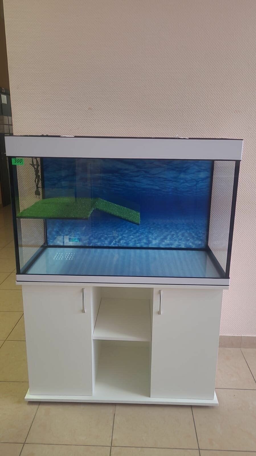 Аквариум 300 литров для красноухой черепахи AquariumBest террариум с тумбой, Белый (101х51х66 см)