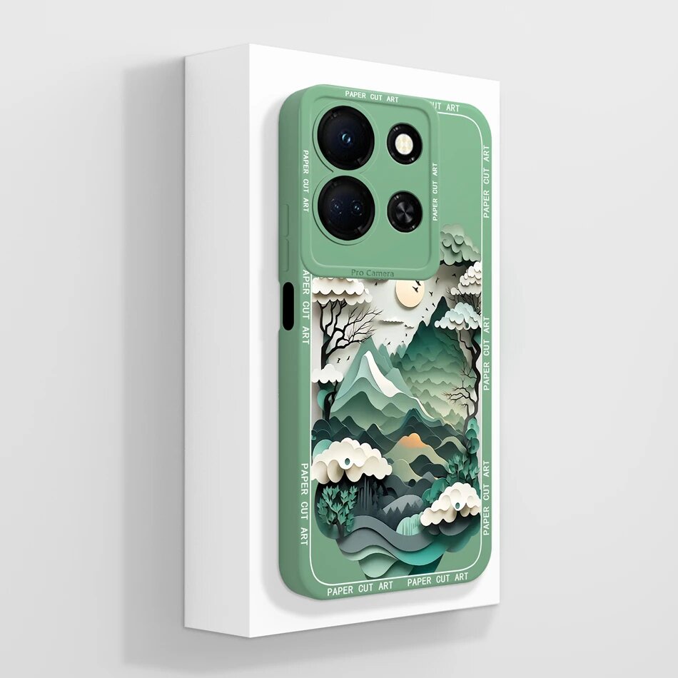 Чехол Infinix Note 30i изумрудный, TYG447, Paper Cut Art