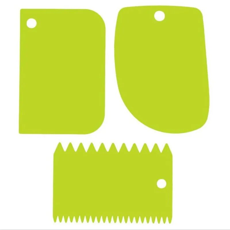 Набор из 3 пластиковых шпателей YXMOULD Зеленый, светло-зеленый