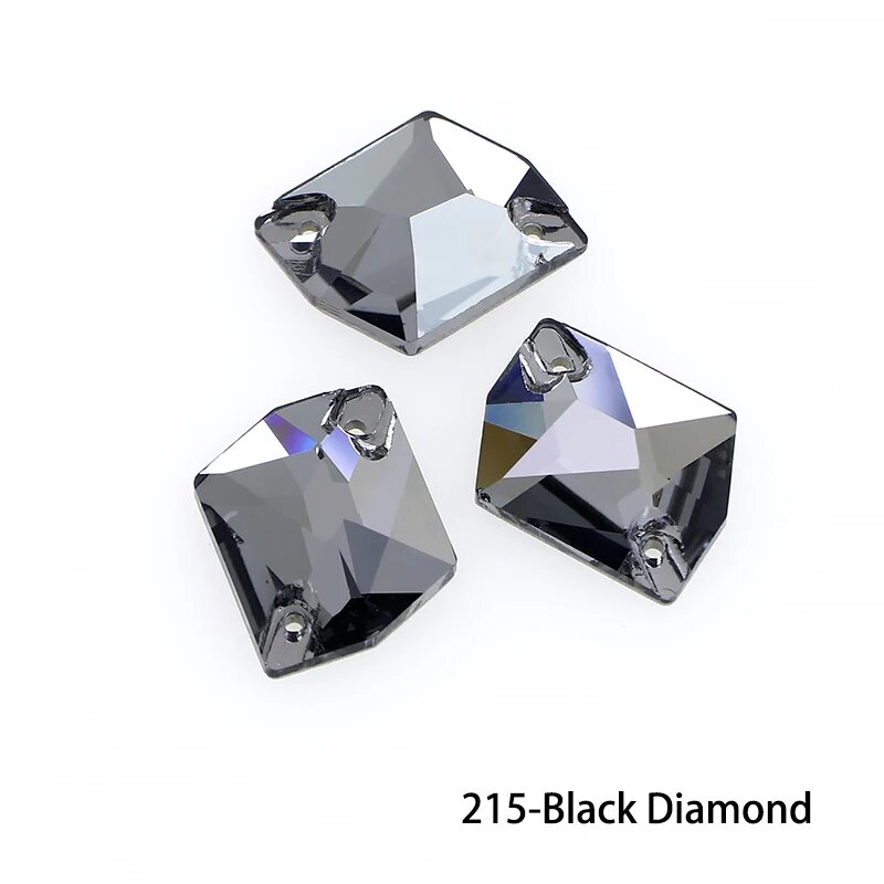Стразы стеклянные кристаллы космический бриллиант 13X17-24PCS, Black Diamond 215