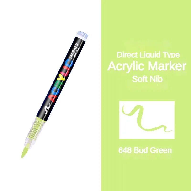 16-цветные акриловые маркеры для рисования Bud Green Marker