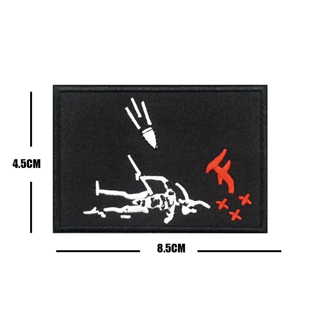 Светоотражающие вышитые патчи "Черная Борода" Черный, 24 Embroidered