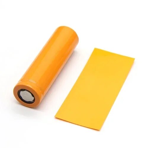 Термоусадочная трубка ПВХ для аккумуляторов 18650/26650/21700 Orange Yellow, 20pieces, 18650 Film