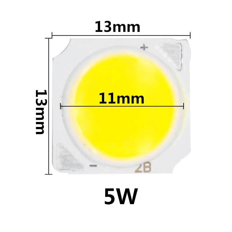 Светодиод COB 5W 13x13mm, белый