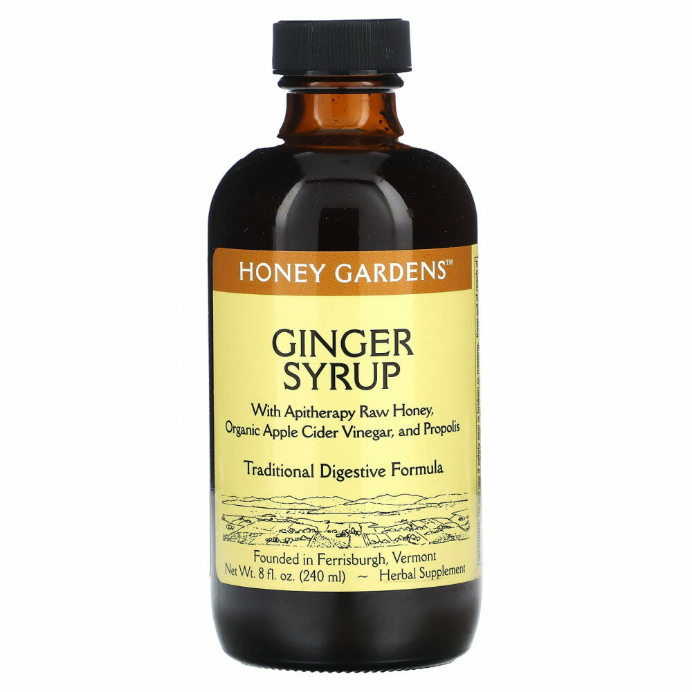 Honey Gardens, Имбирный сироп, 240 мл (8 жидк. унц.)