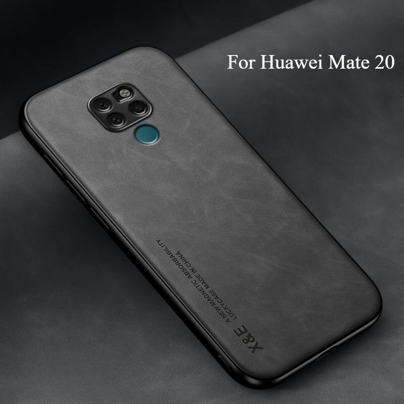 FASNYA Кожаный чехол на Huawei Mate 20 (Хуавей Мате 20) с защитой камеры противоударный, ля магнитного авто-держателя