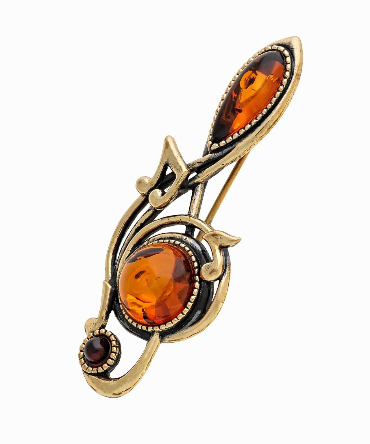 Брошь, янтарь