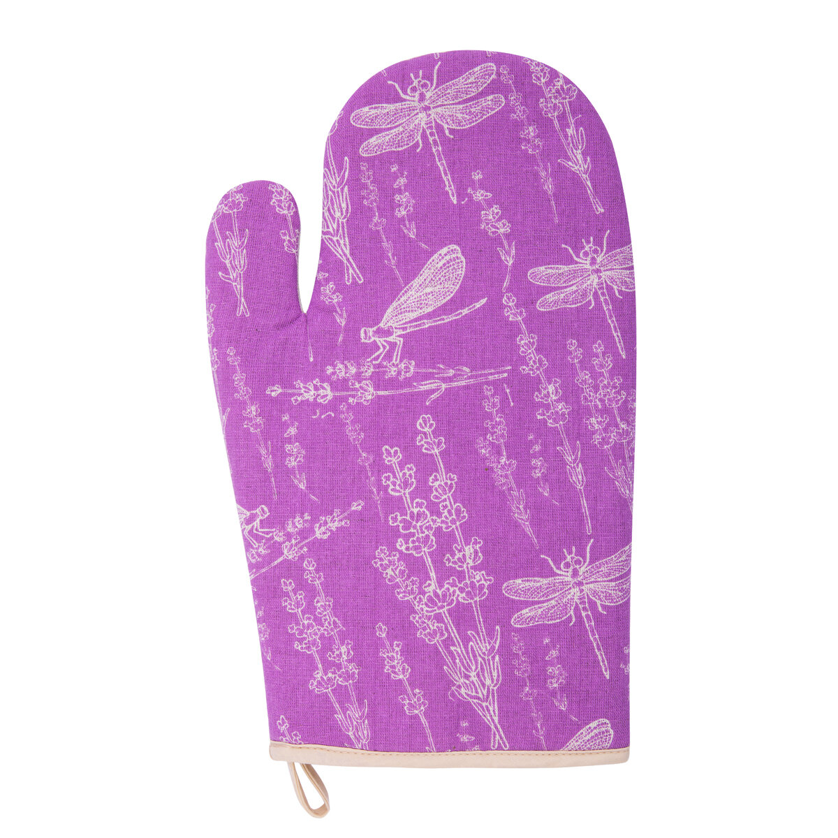 S-CHIEF Рукавица для духовки из полулёна с шелкографией, 50% хлопок 50% лен 18×18 см