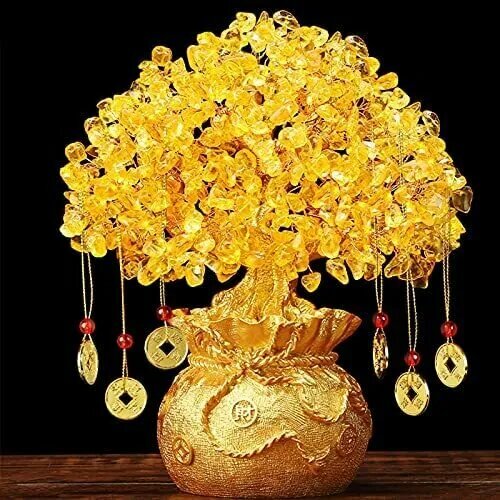 Natural Lucky Tree Fake Plant, Денежное дерево по фен-шуй, для дома и офиса, для спальни 18 см