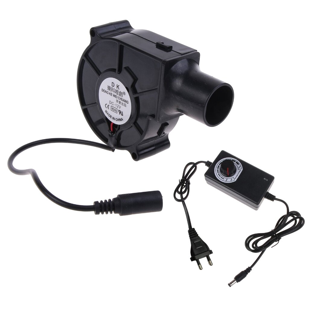 US/EU Plug BBQ Fan Air Blower 12V Large Air Flow 110V 220V AC Powered Fan Variable Speed Controller Picnic Barbecue Tool