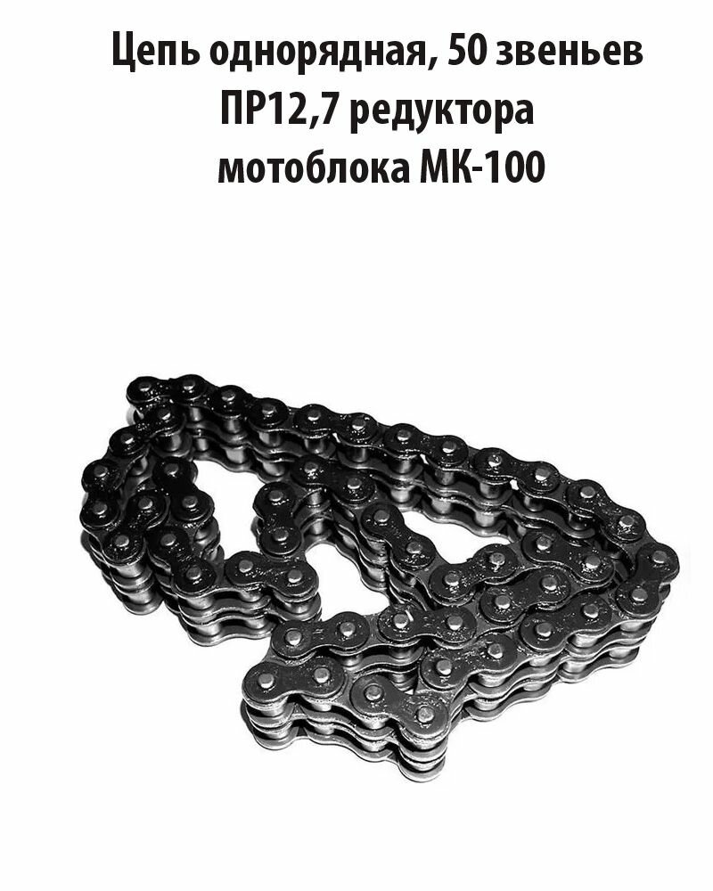 Цепь однорядная, 50 звеньев ПР12,7 редуктора мотоблока МК-100