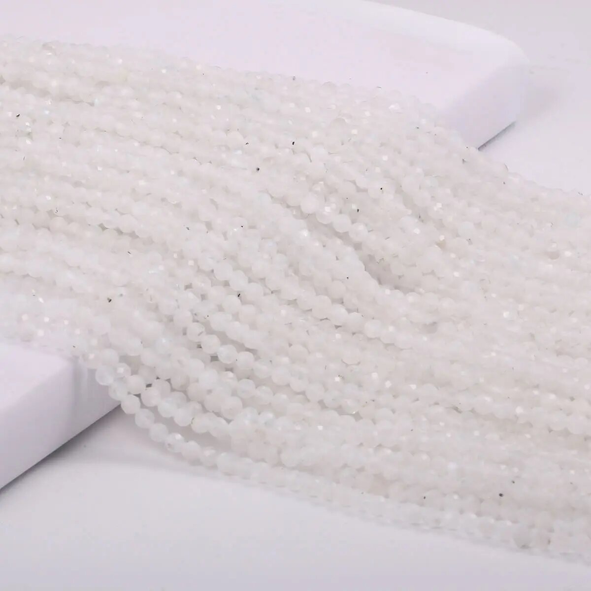 Гранатовые бусины 2-3 мм, натуральные, для украшений Белый, 3 мм, White Moonstone