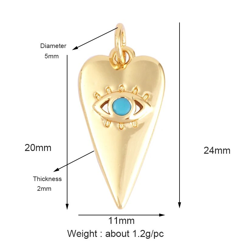 Кулон с глазом, фианит, золото