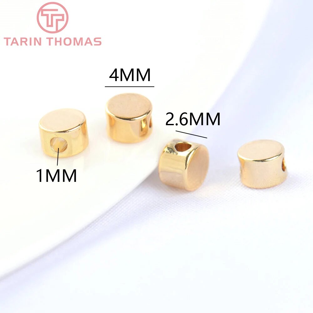 20 шт. Золотые латунные круглые плоские бусины-разделители TARIN THOMAS 5040-24K Gold Color