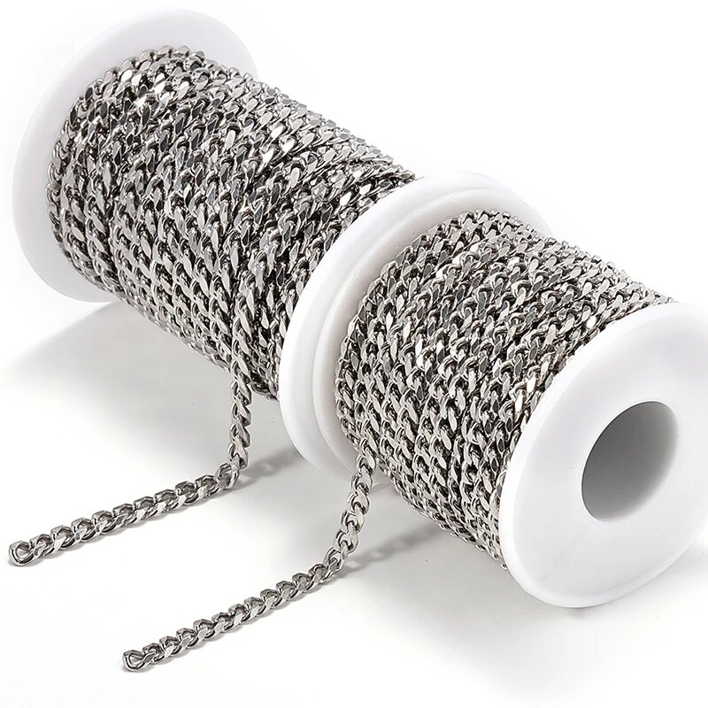 Цепочка из нержавеющей стали для изготовления украшений width 6mm