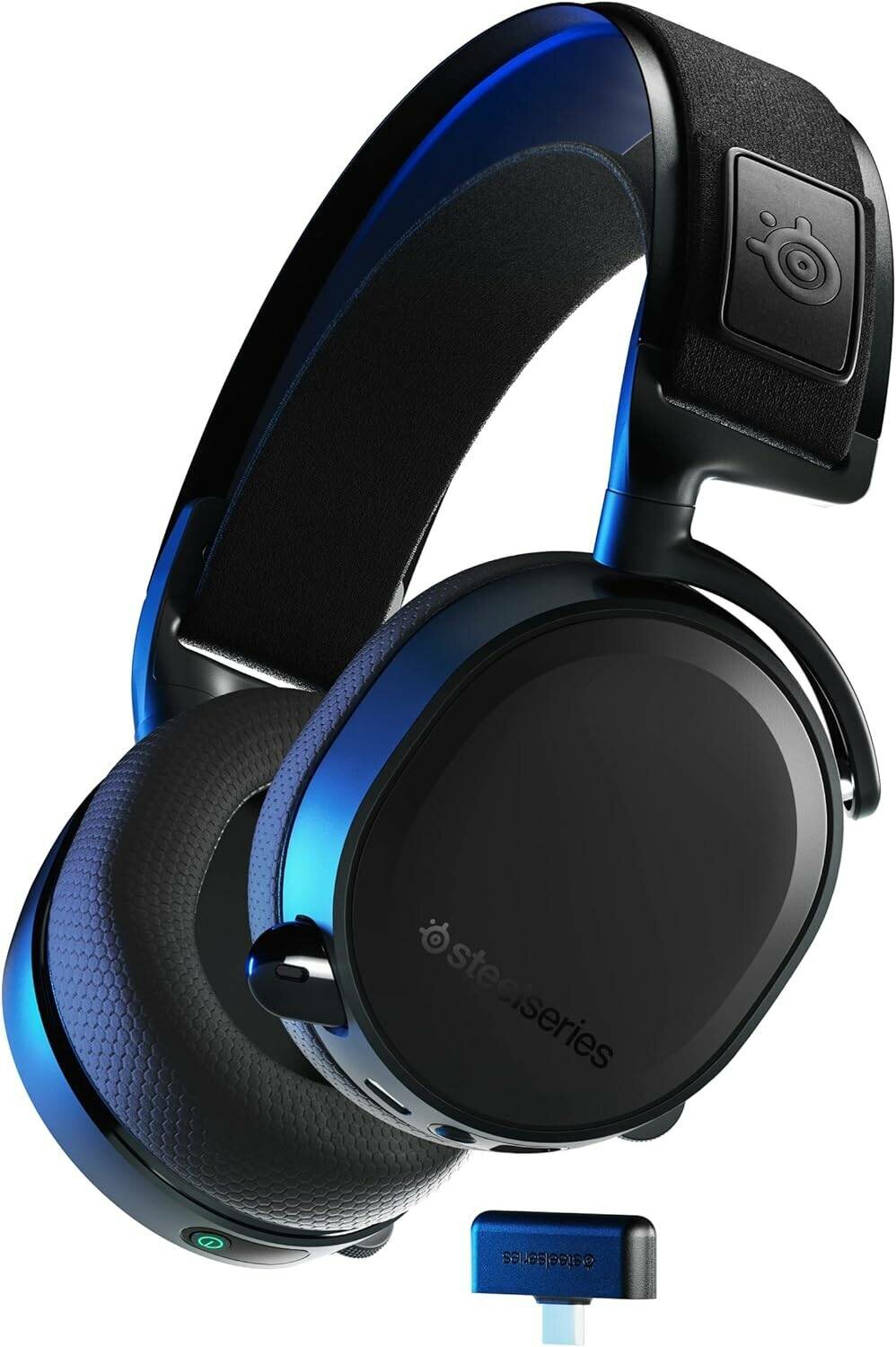Уценка! Гарнитура игровая SteelSeries Arctis 7P+, для компьютера и игровых консолей, мониторные, радио, черный [61462]