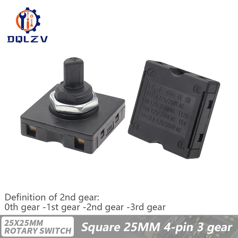 Регулятор скорости DQLZV 25x25мм, 4-pin, 3-позиции