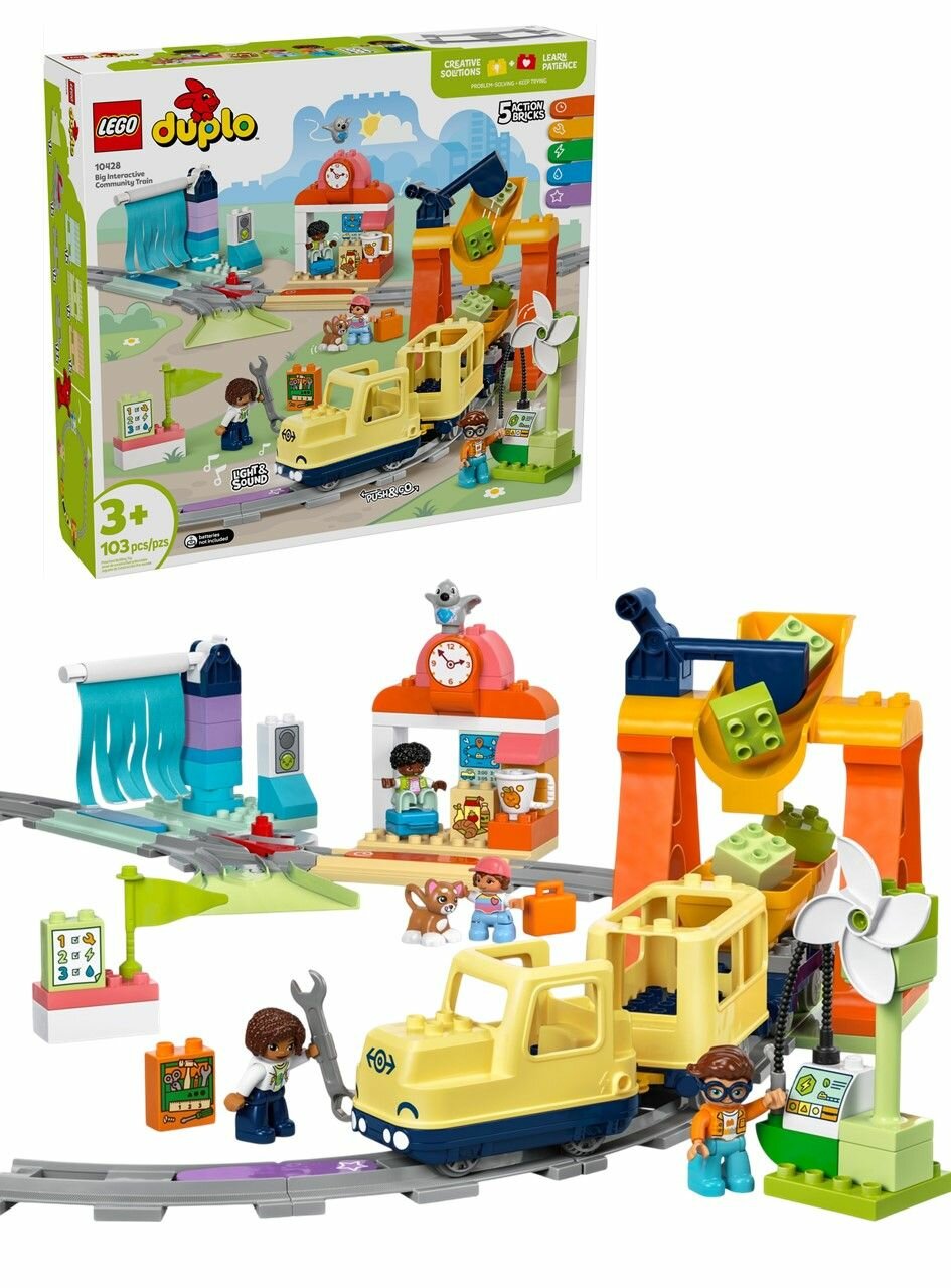 10428 Конструктор LEGO DUPLO Big Interactive Community Train Большой интерактивный общественный поезд 103 деталей