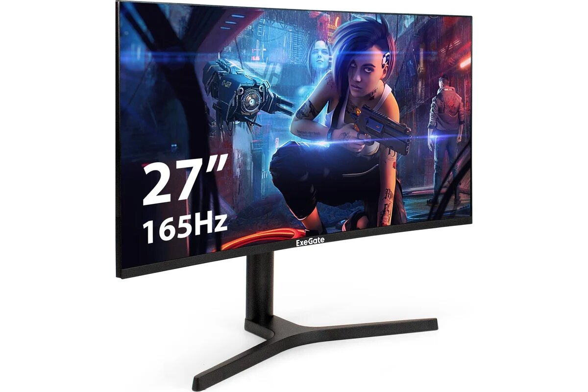 ExeGate Монитор изогнутый игровой 165 Гц 27" Combat EV2707C VA Curved R1500 LED Grade A+, 1920x1080 165Гц, 250cd/m2, 3000:1, 178/178, 1ms, Speakers, HDMI2. 296974