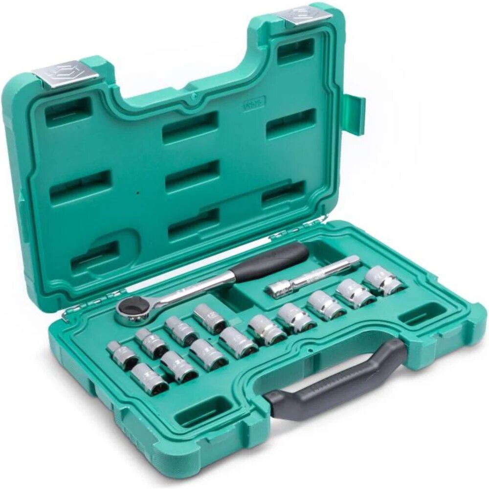 Набор торцевых головок SATA с принадлежностями,15 предметов, пластиковый кейс 09525, и агрегатов, мастерских