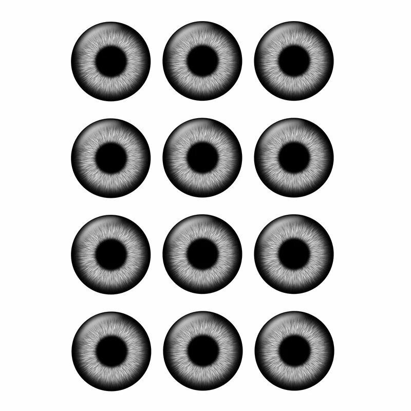 Стеклянные кабошоны черные 8mm, 21, 6 пар