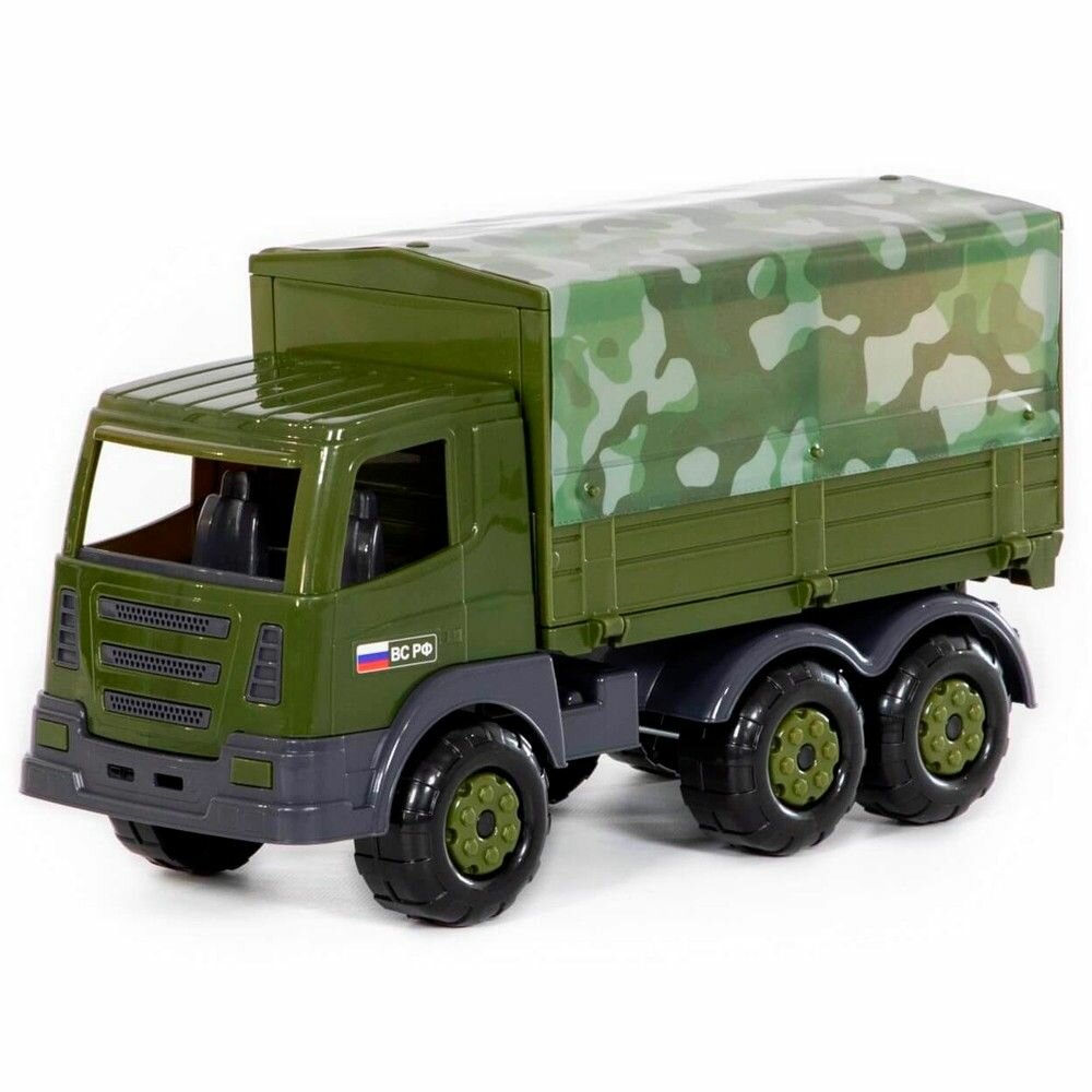 Автомобиль Полесье "Престиж" бортовой, тентовый, военный, Wader (48592)