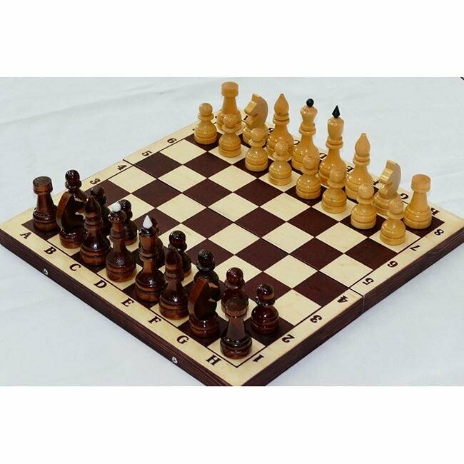 Настольная игра Шахматы обиходные лакированные с темной доской 290х145х38 Р-11