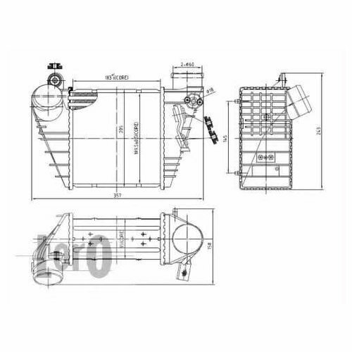 Интеркулер audi a 3 / s 3 (8l) (96-) 1.8 t, leon (1m1) (99-) 1.8 t, toledo ii (1m2) (98-) 1.8 t, oct LORO 0030180003