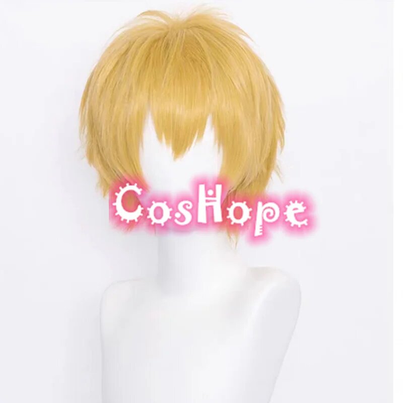 Косплей парик Denji, темно-желтый, синтетический Wig B Only