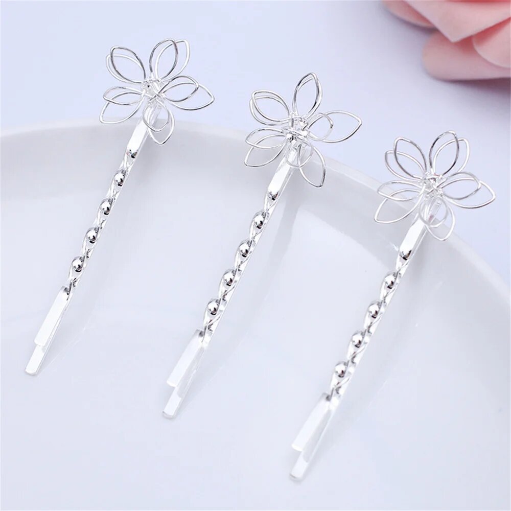 3 шт./6 шт, заколки с геометрическим рисунком, заколки для волос с волнистыми цветами, черные заколки для волос, металлические заколки, волнистые заколки для волос, модные заколки для волос для женщин