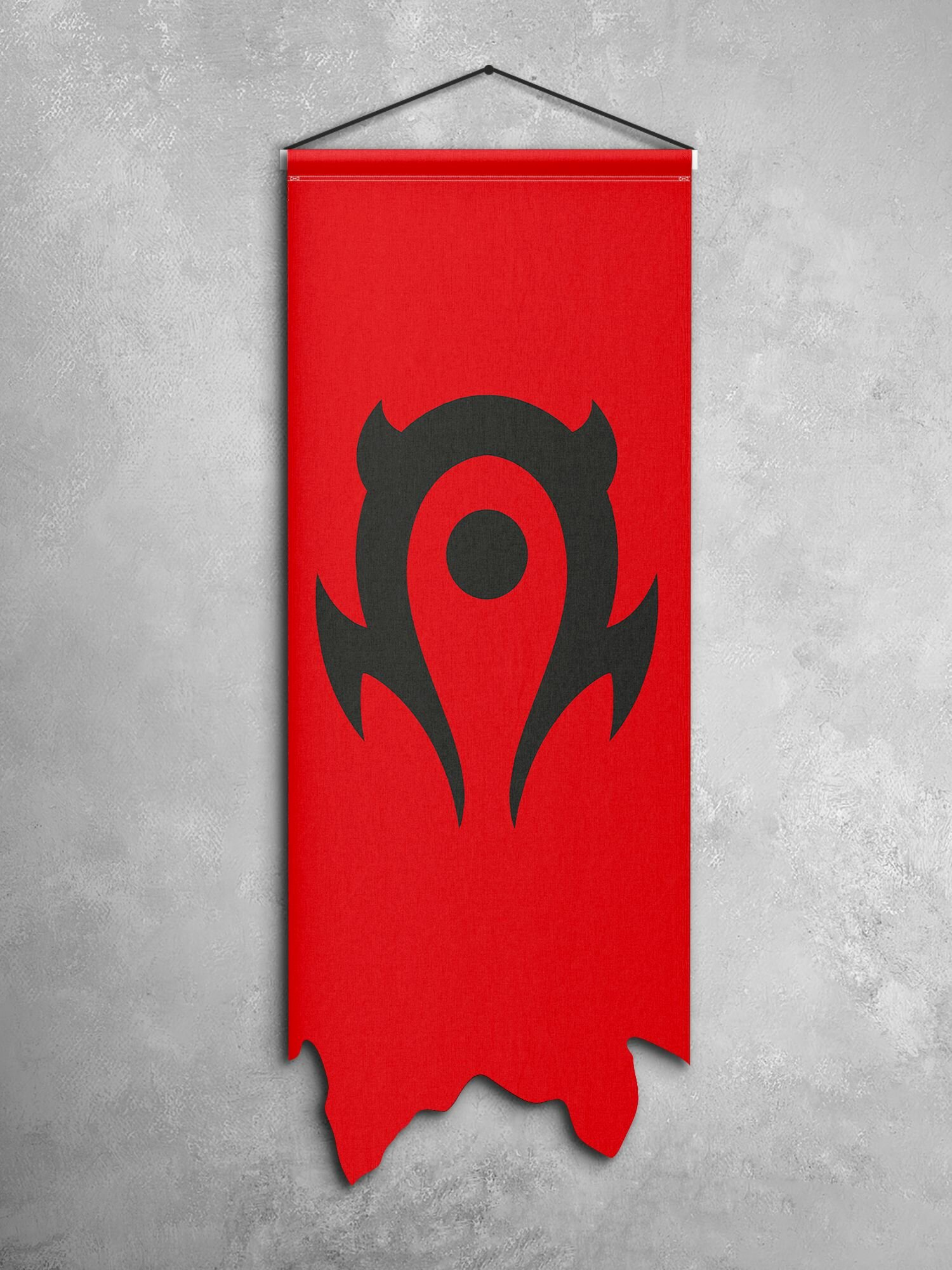 Вертикальный флаг с рваным краем Орда Вархаммер Warhammer 40000, 50х120 см, шёлк