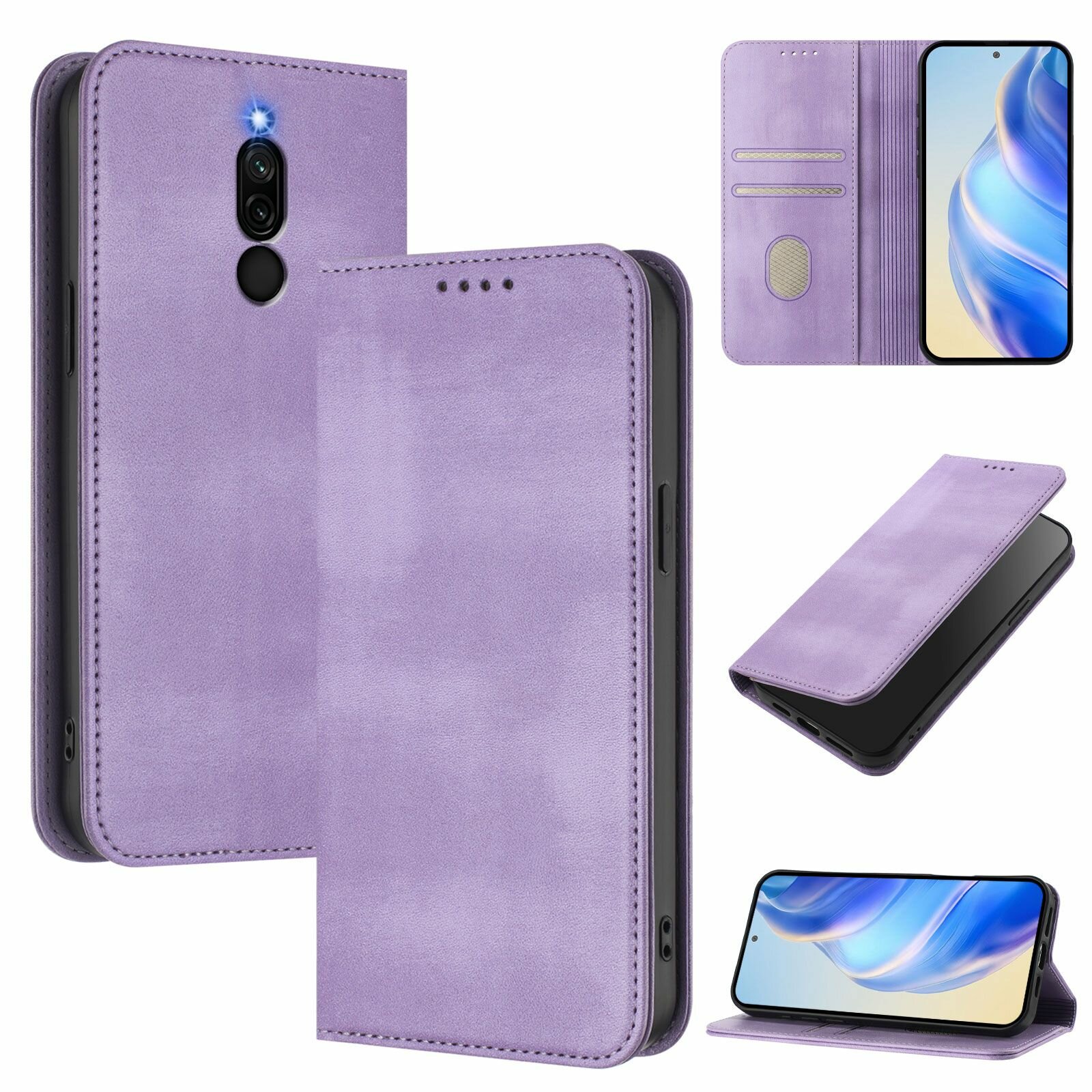 Кожаный чехол-книжка для Xiaomi Redmi 8/Redmi 8A( Редми 8, Редми 8A)с отделениями для карт и кошельком, Функция блокировки RFID