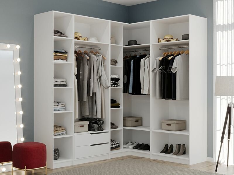 Гардеробная "Британи 32" 2200/1800х2400х500, белый