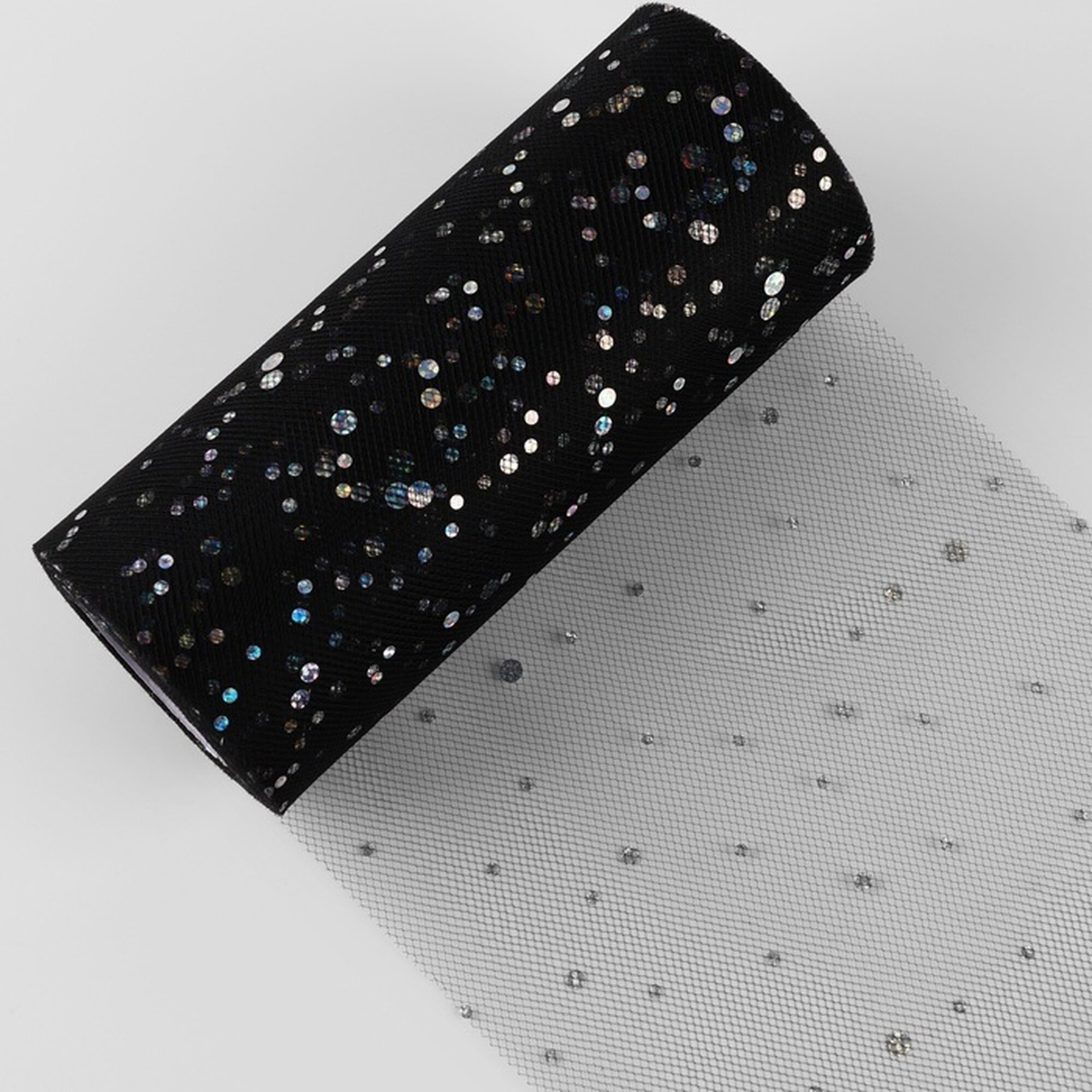 Фатин Сима-ленд, с блёстками, черный № 21, 15 см, 23 ± 1 м, полиэстер