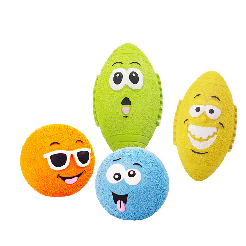 EETOYS Happy Latex Dog Toy Set with Sound, Interactive Teeth Grinding Chew Toy, Pet Companion Boredom Relief Supplies