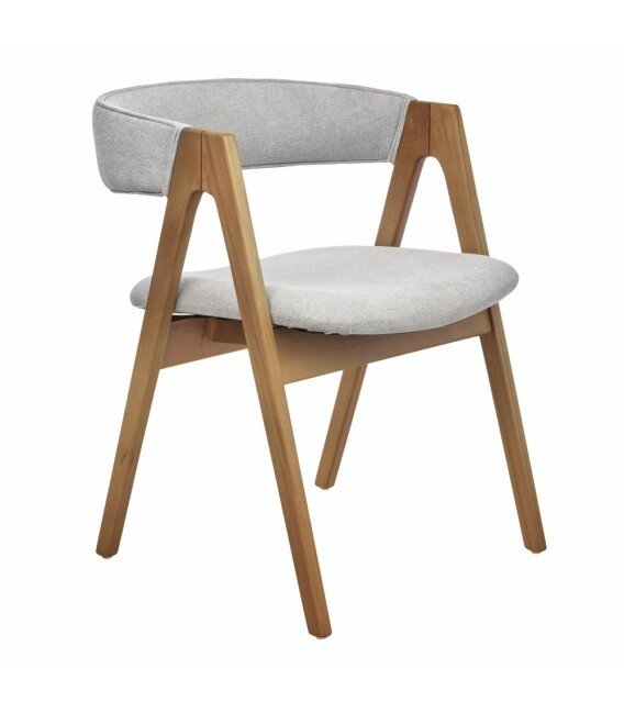 Стул Alan серый букле с ножками цвета орех