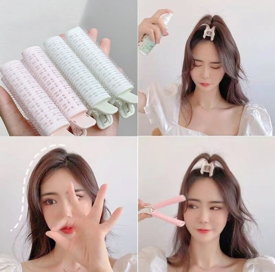 Бигуди липучки для прикорневого объема плешоп бигуди для волос с зажимом для челки, набор 4 шт