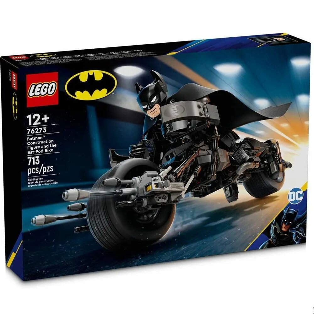 Конструктор LEGO DC Бэтмен и Бэтцикл 76273, 713 деталей, от 12 лет